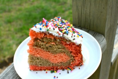 The Kool-Aid Rainbow Cake is delicious