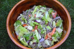 Spicy Meat Taco Salad Recipe for Football Season!
